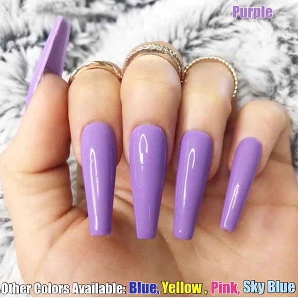 Makeup | Long Coffin Shape Press On Nails Set Of 2 | Poshmark